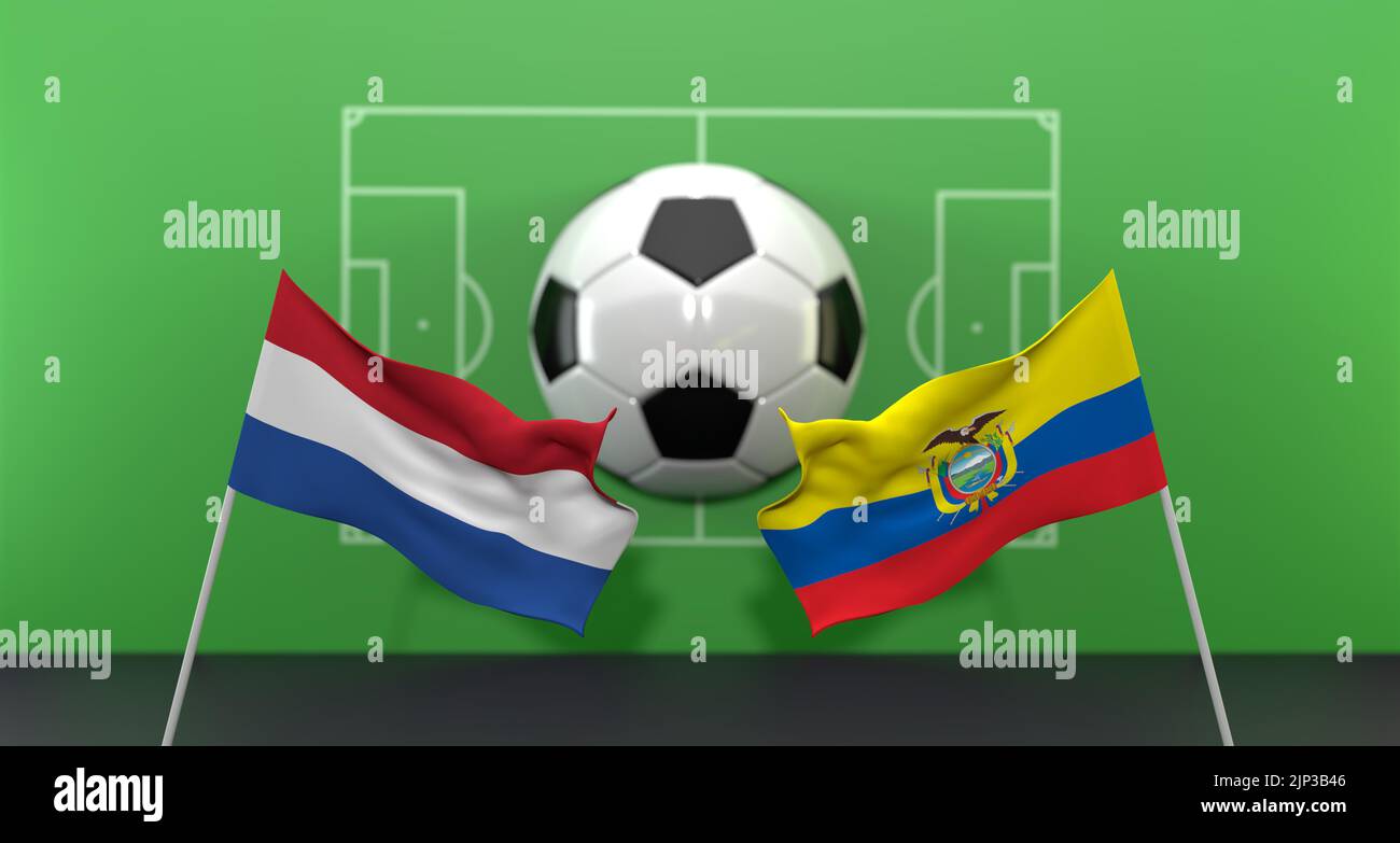 Netherlands vs Ecuador soccer Match FIFA World Cup Qatar 2022, on blur ...
