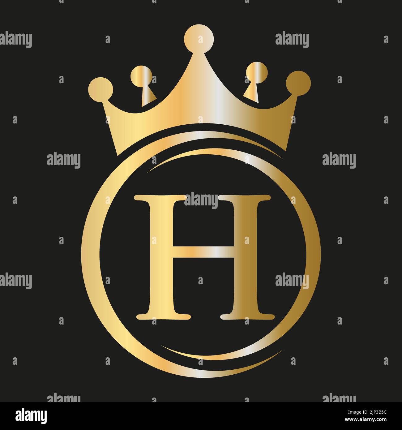 Letter H Crown Logo. Royal Crown Logo for Spa, Yoga, Beauty, Fashion ...