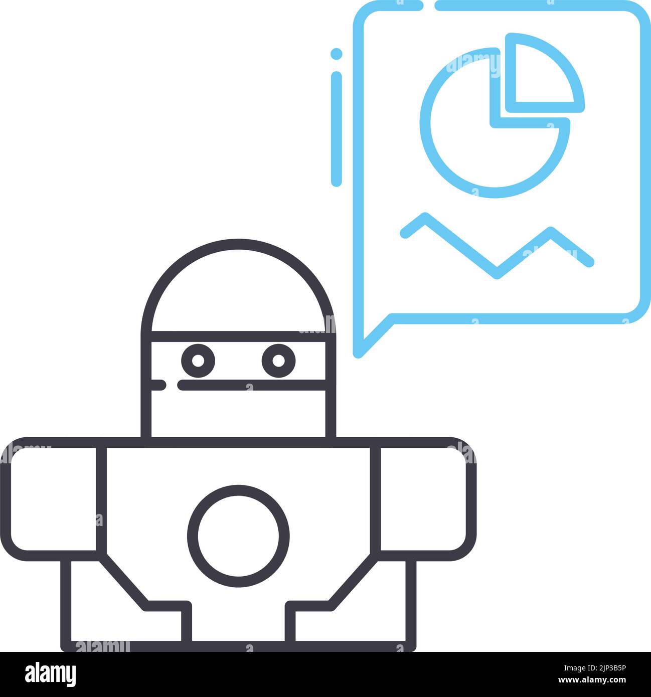 ai data prediction line icon, outline symbol, vector illustration ... ai data prediction line icon, outline symbol, vector illustration ...