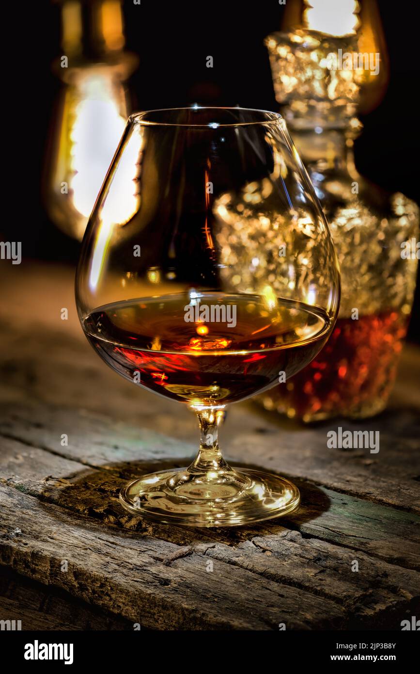 cognac, cognac glass, cognacs Stock Photo - Alamy