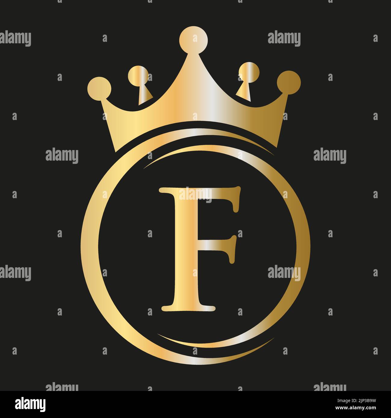 Letter F Crown Logo. Royal Crown Logo for Spa, Yoga, Beauty, Fashion ...