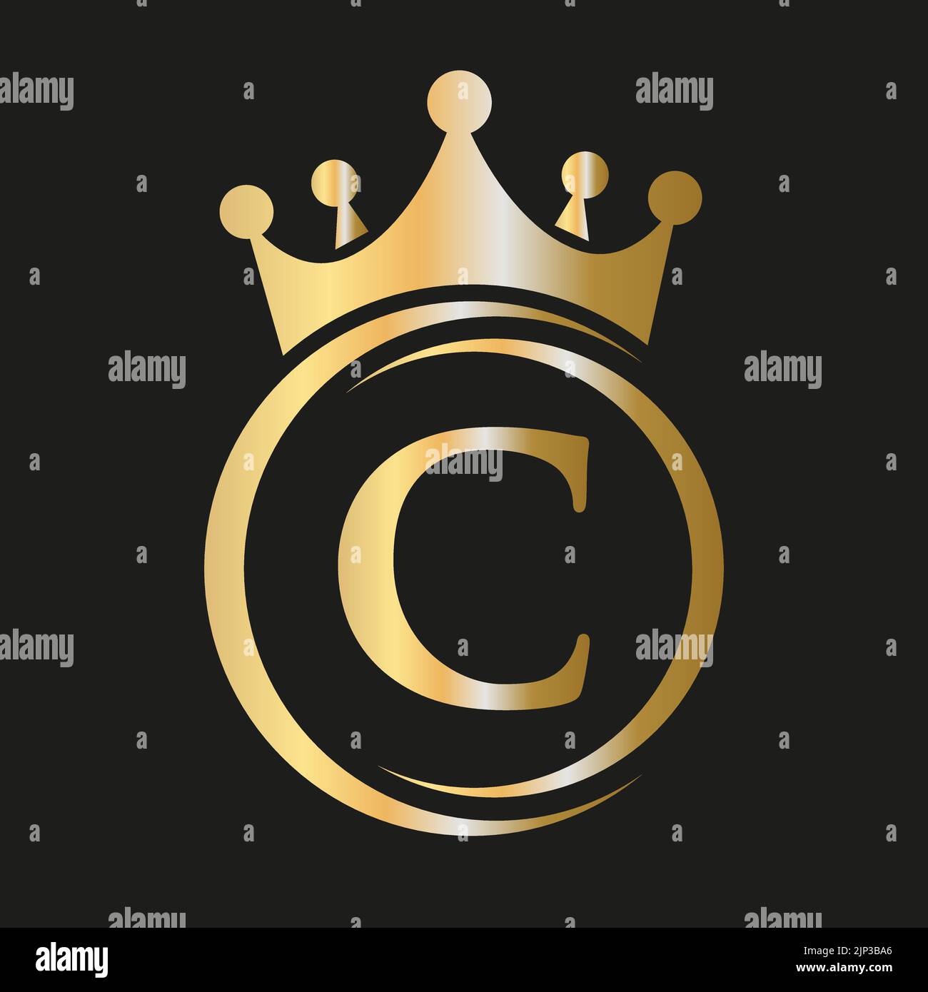 Letter C Crown Logo. Royal Crown Logo for Spa, Yoga, Beauty, Fashion ...
