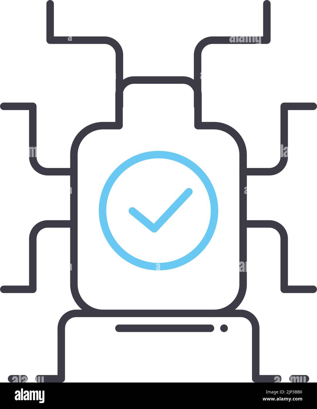 bug fixing line icon, outline symbol, vector illustration, concept sign ...