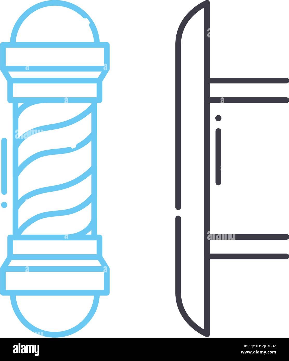 barber pole line icon, outline symbol, vector illustration, concept ...