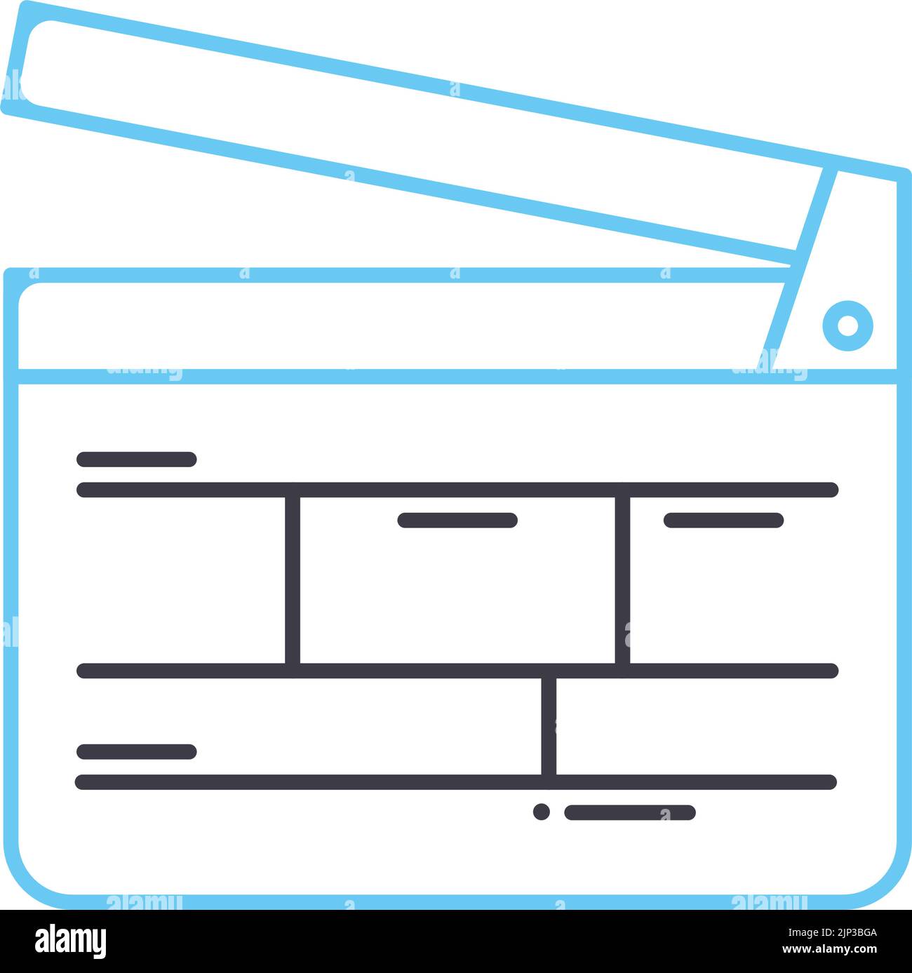 action clapper line icon, outline symbol, vector illustration, concept ...