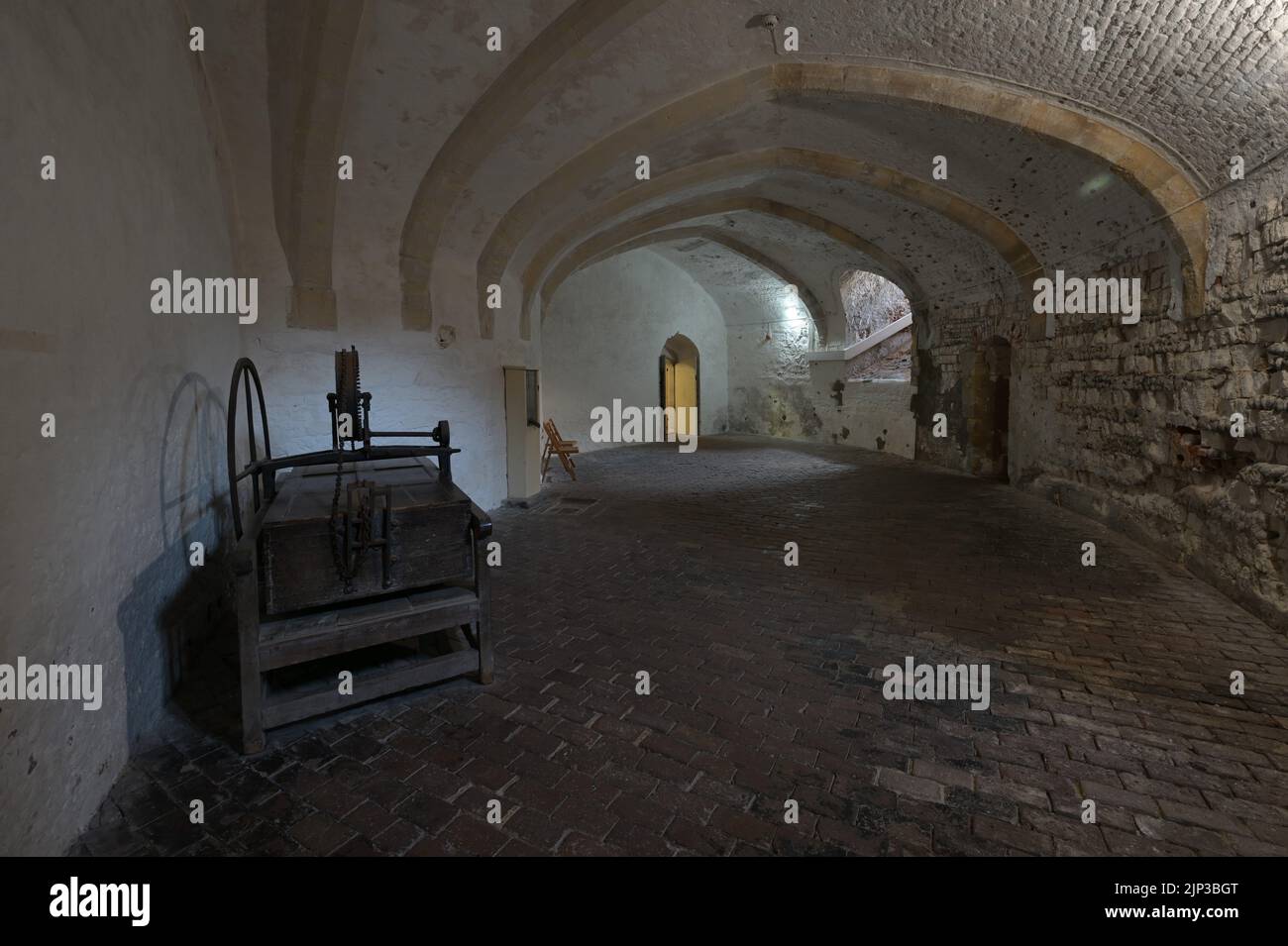 Sunlight finding its way into the interior of a coastal fortress in ...
