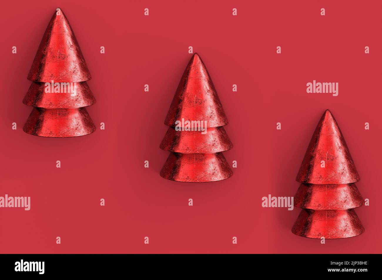 Christmas card with 3d metallic tree . Christmas tree . 3d Stock Photo ...