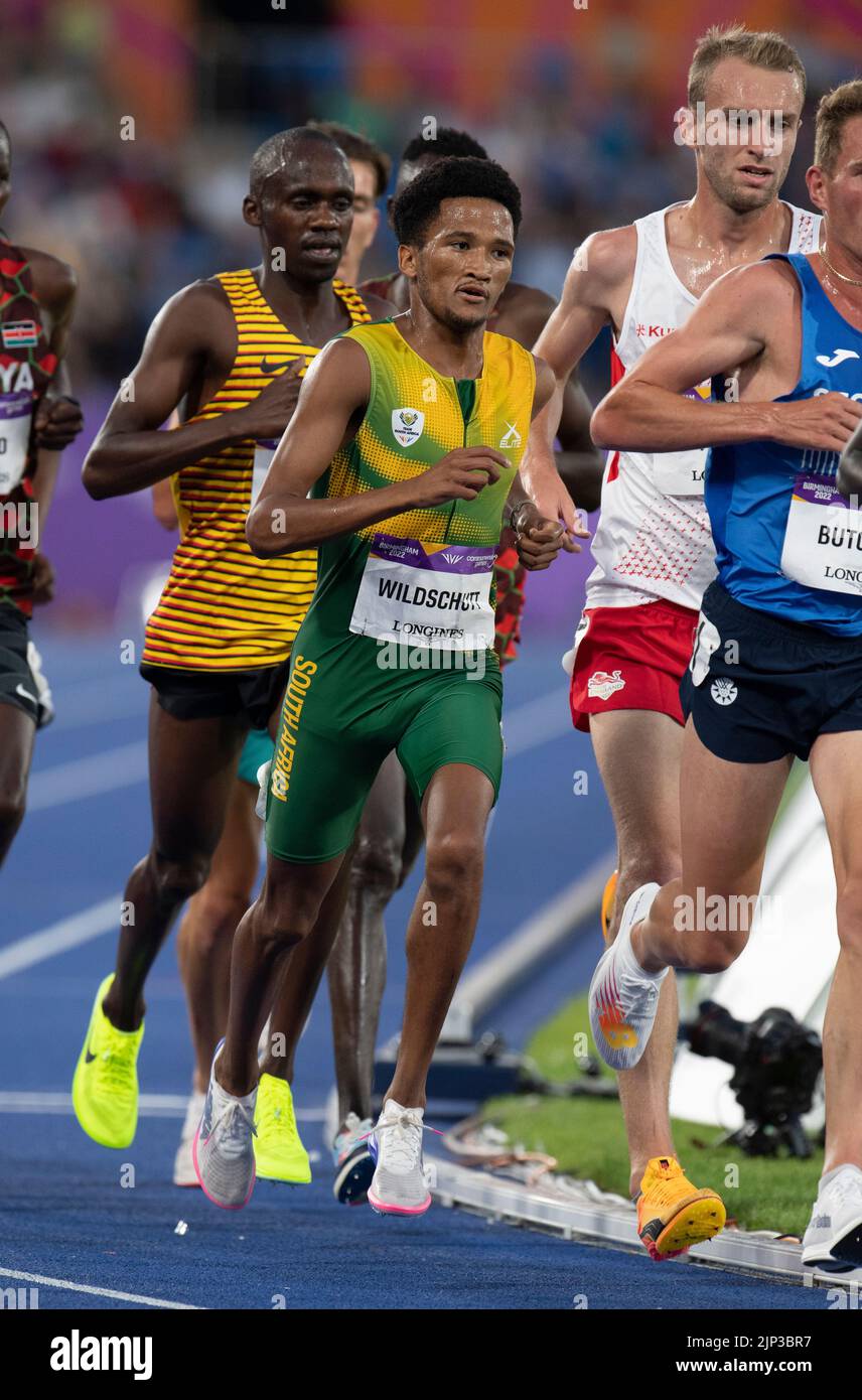 Adriaan Wildschutt of South Africa competing in the men's 10,000m final ...