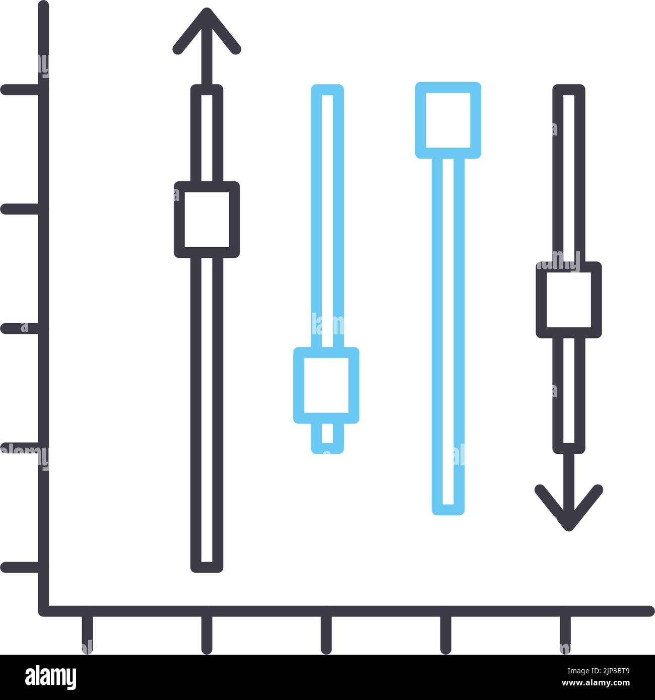 box plot line icon, outline symbol, vector illustration, concept sign ...