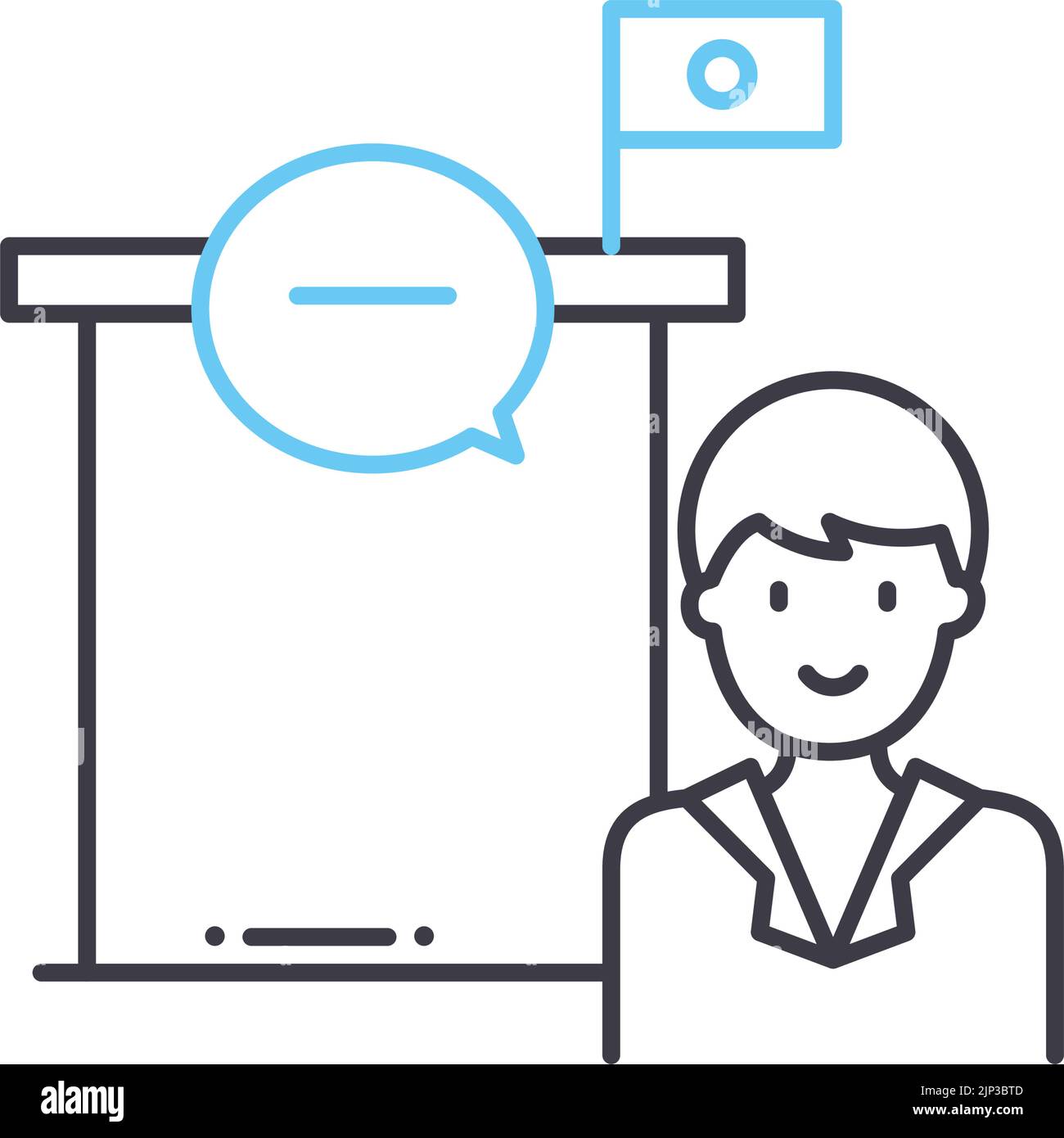 administrative dispute line icon, outline symbol, vector illustration ...