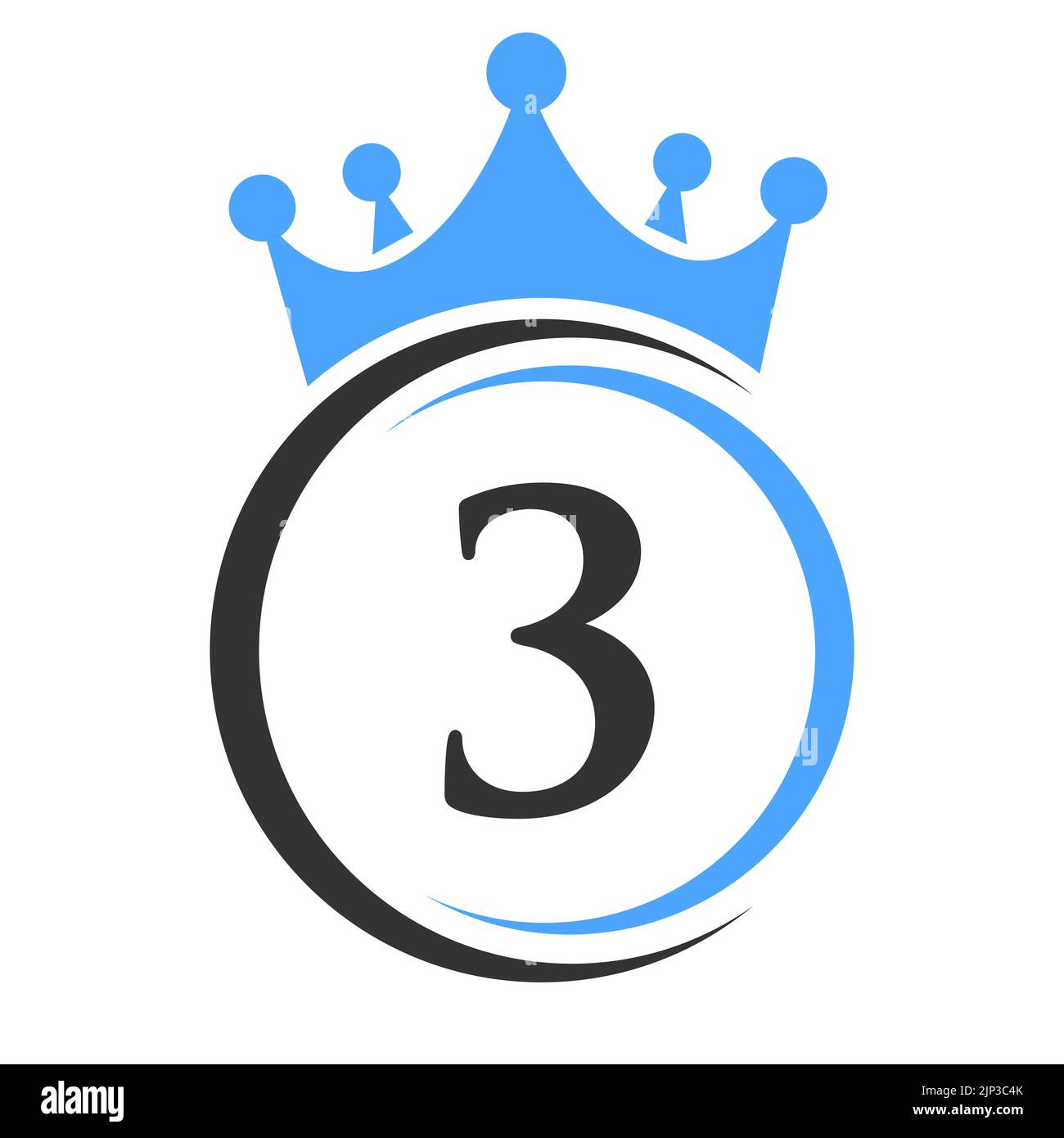 Letter 3 Elegant Crown Logo Template. Royal Crown Logotype Luxury Sign ...