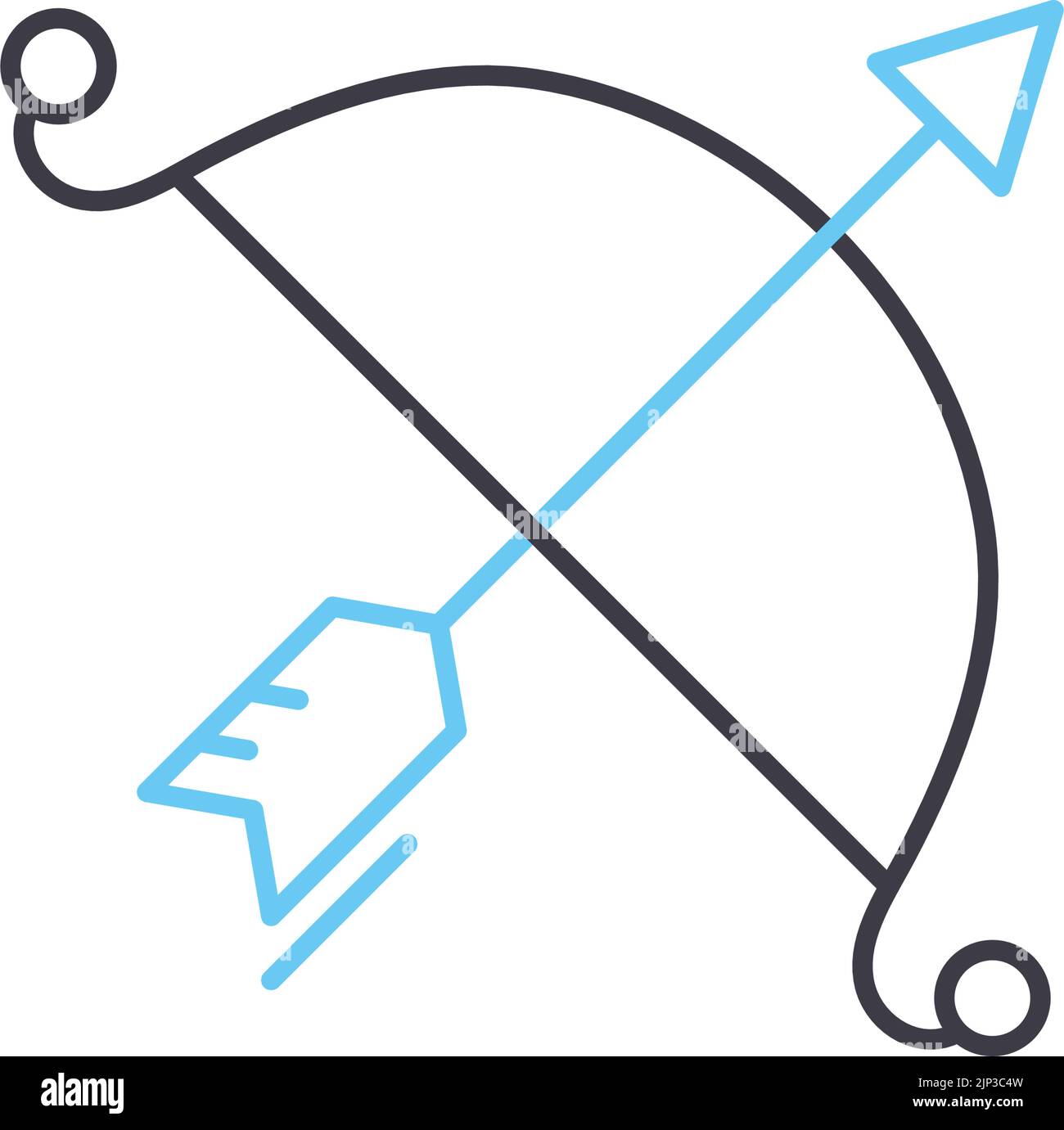 archery line icon, outline symbol, vector illustration, concept sign ...