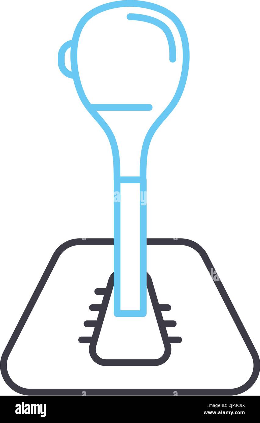automatic transmission line icon, outline symbol, vector illustration ...