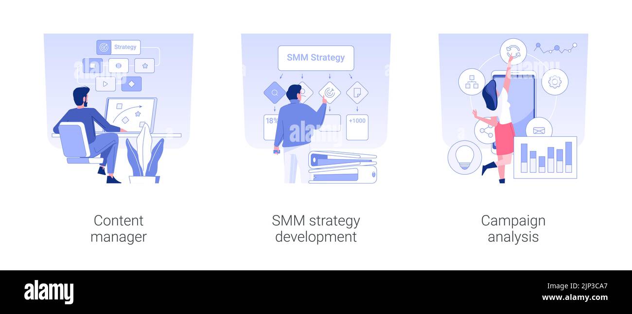 Social media marketing isolated concept vector illustration set ...