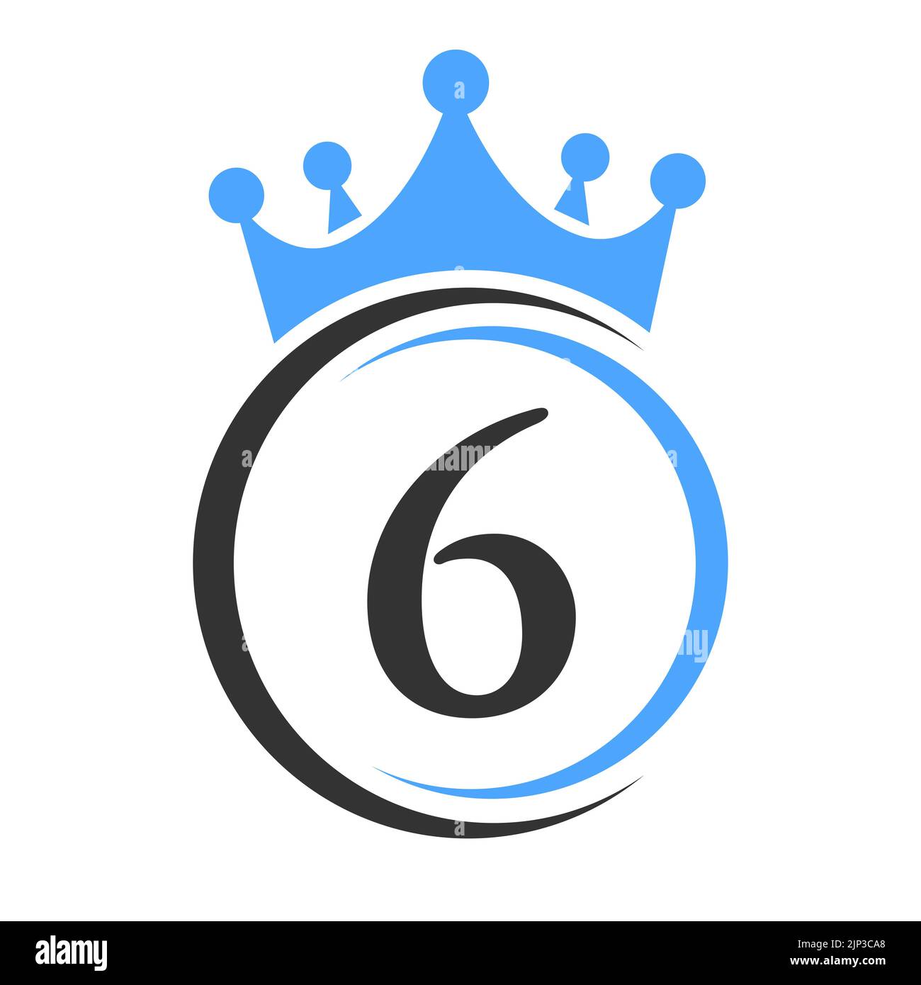 Letter 6 Elegant Crown Logo Template. Royal Crown Logotype Luxury Sign ...