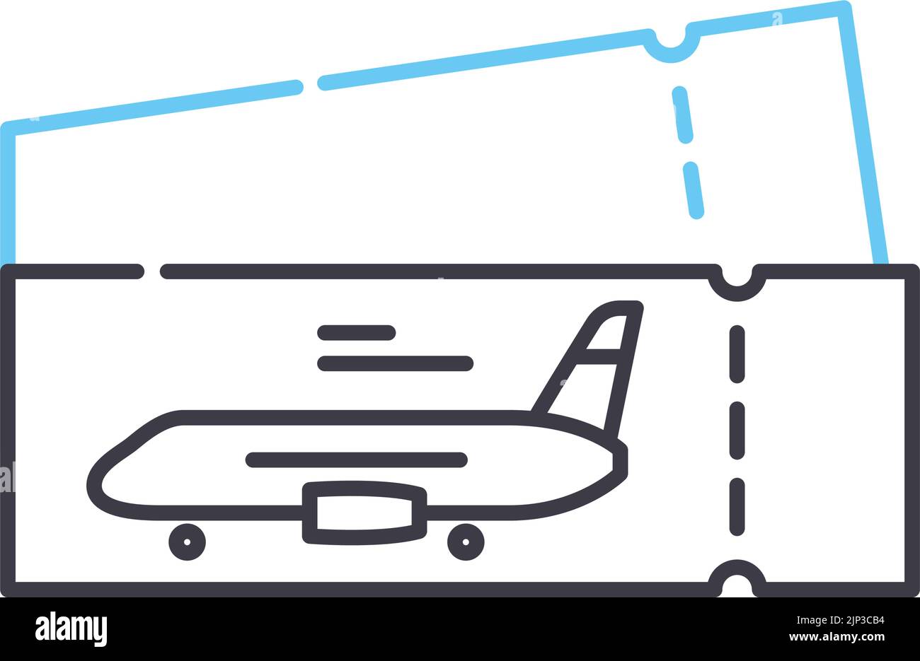 Boarding Pass Line Icon Outline Symbol Vector Illustration Concept