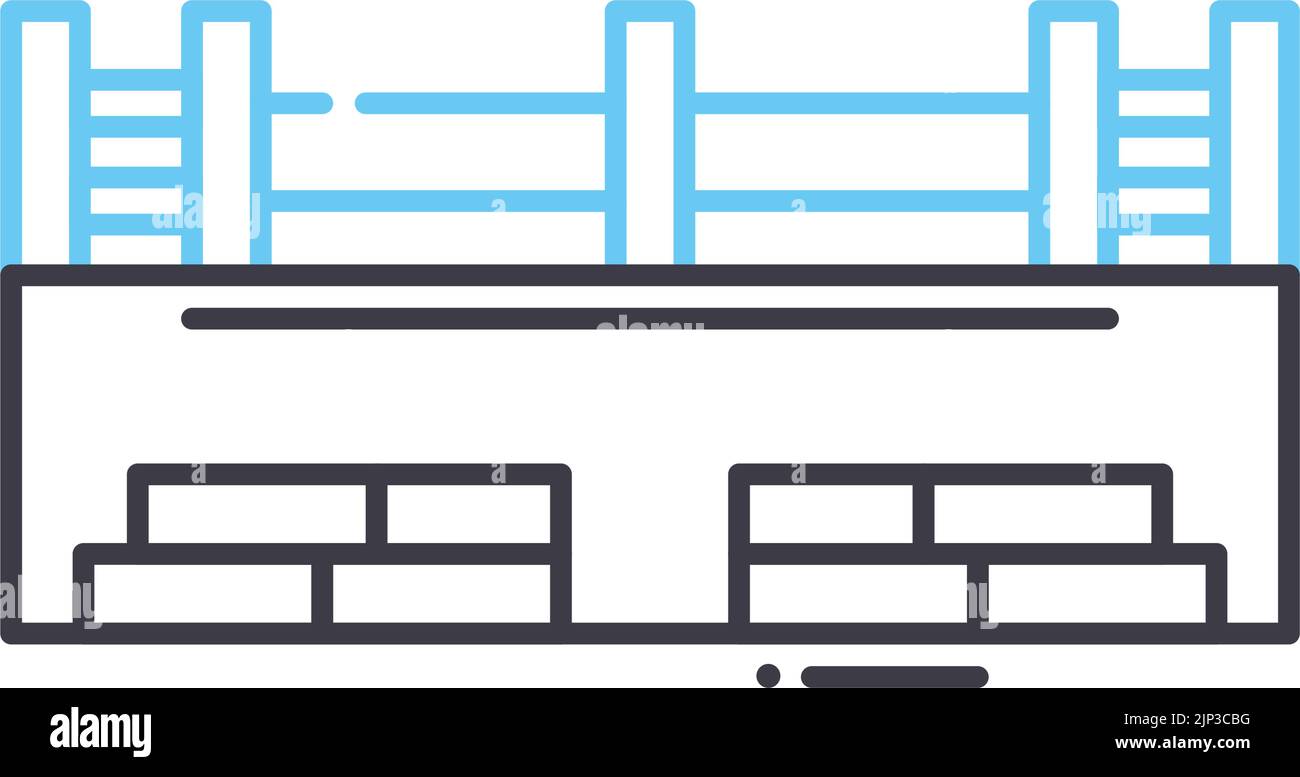 boxing ring line icon, outline symbol, vector illustration, concept ...