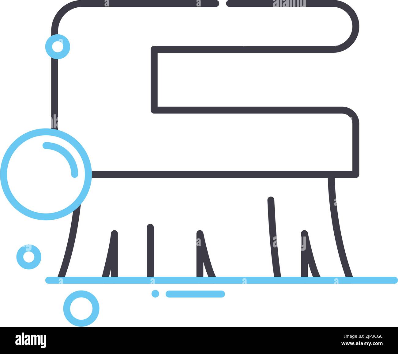 brush line icon, outline symbol, vector illustration, concept sign ...