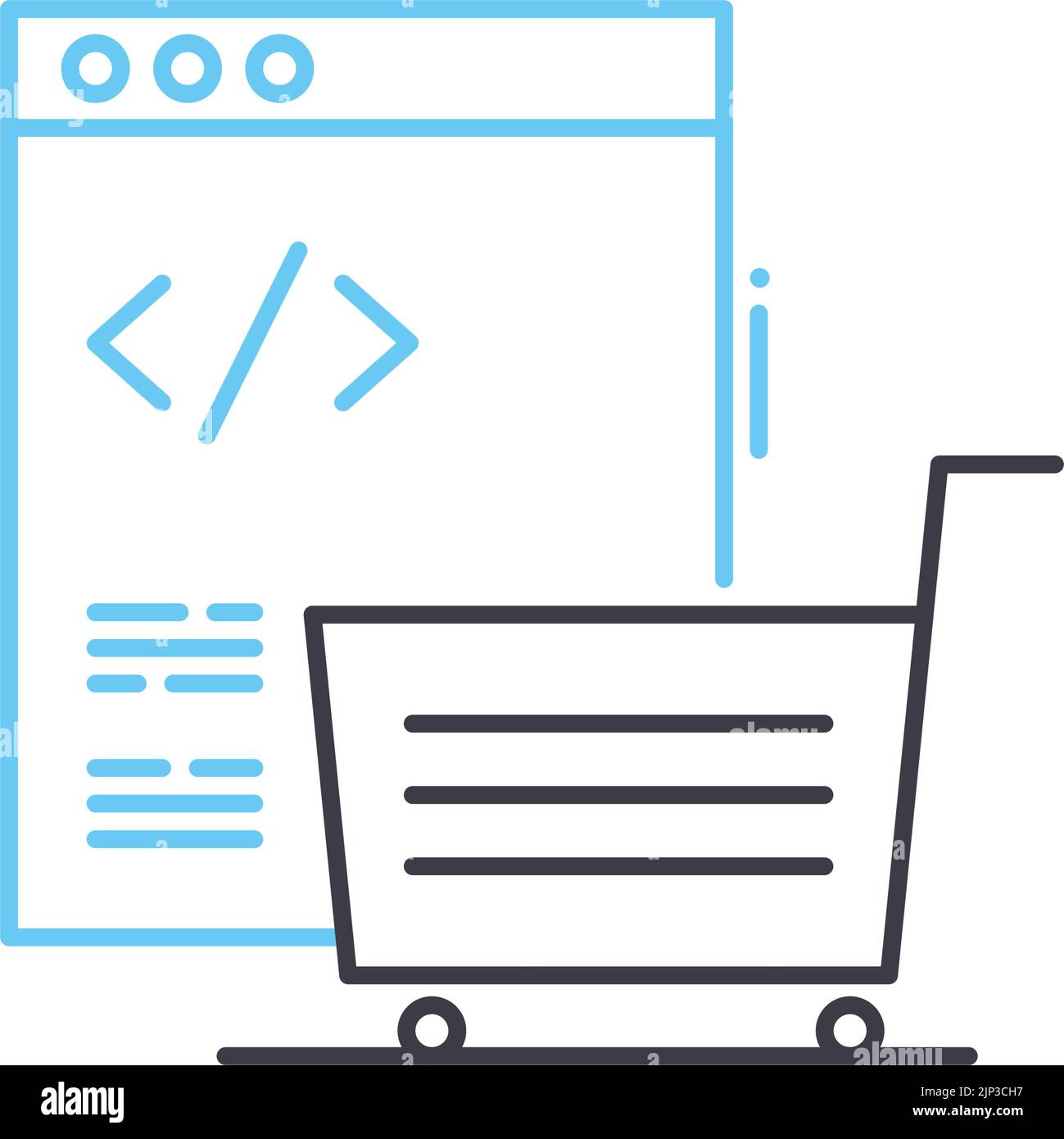 back end line icon, outline symbol, vector illustration, concept sign ...