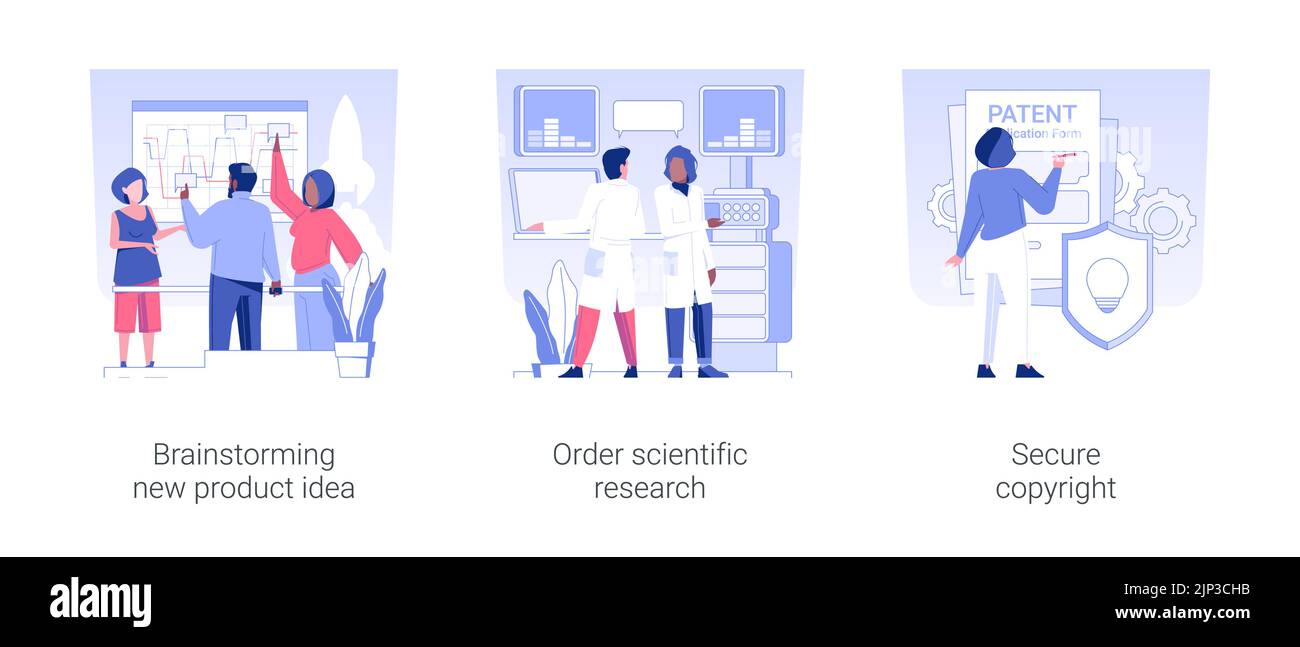 Launching new product isolated concept vector illustration set ...