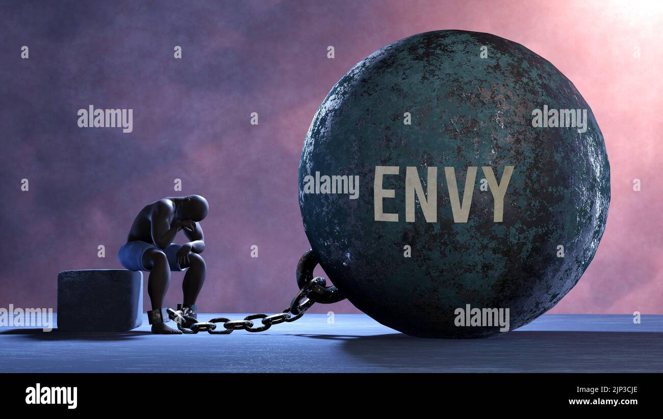 Envy that limits life and make suffer, imprisoning in painful condition ...