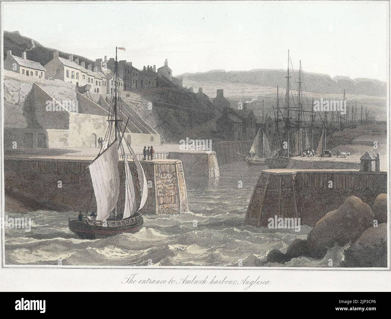 The entrance to Amlwch harbour, Anglesea Stock Photo - Alamy