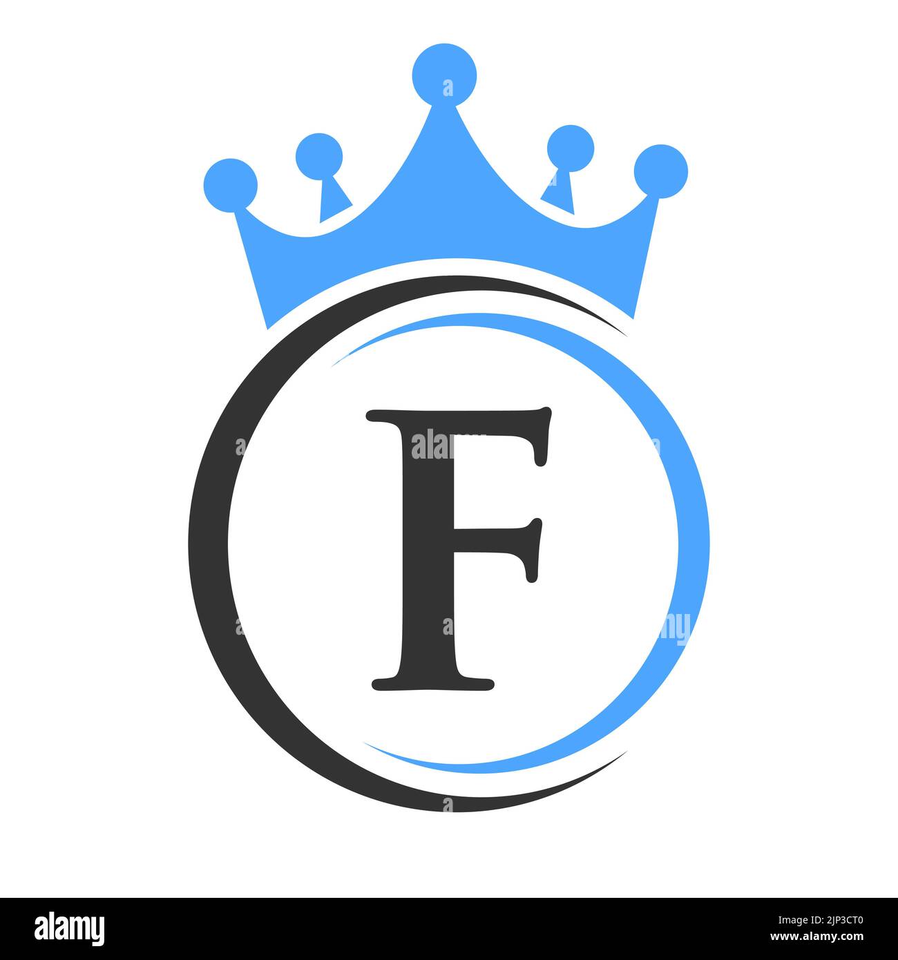 Letter F Elegant Crown Logo Template. Royal Crown Logotype Luxury Sign ...