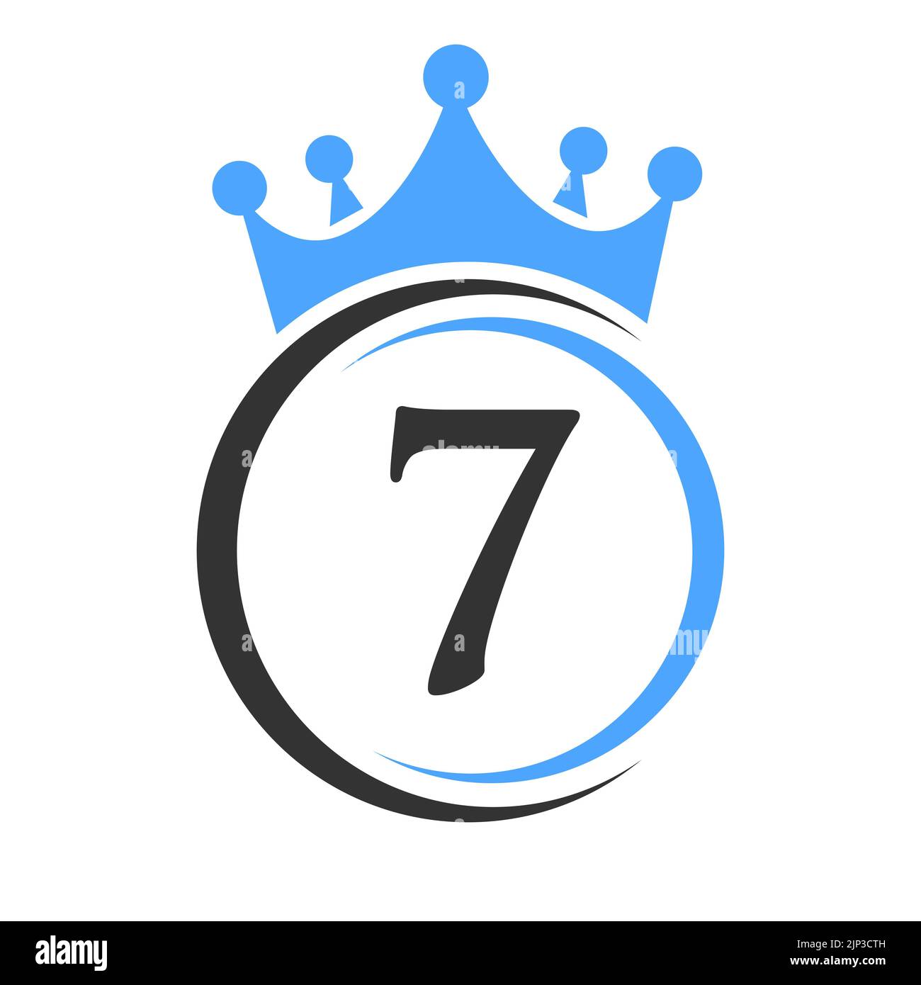 Letter 7 Elegant Crown Logo Template. Royal Crown Logotype Luxury Sign ...