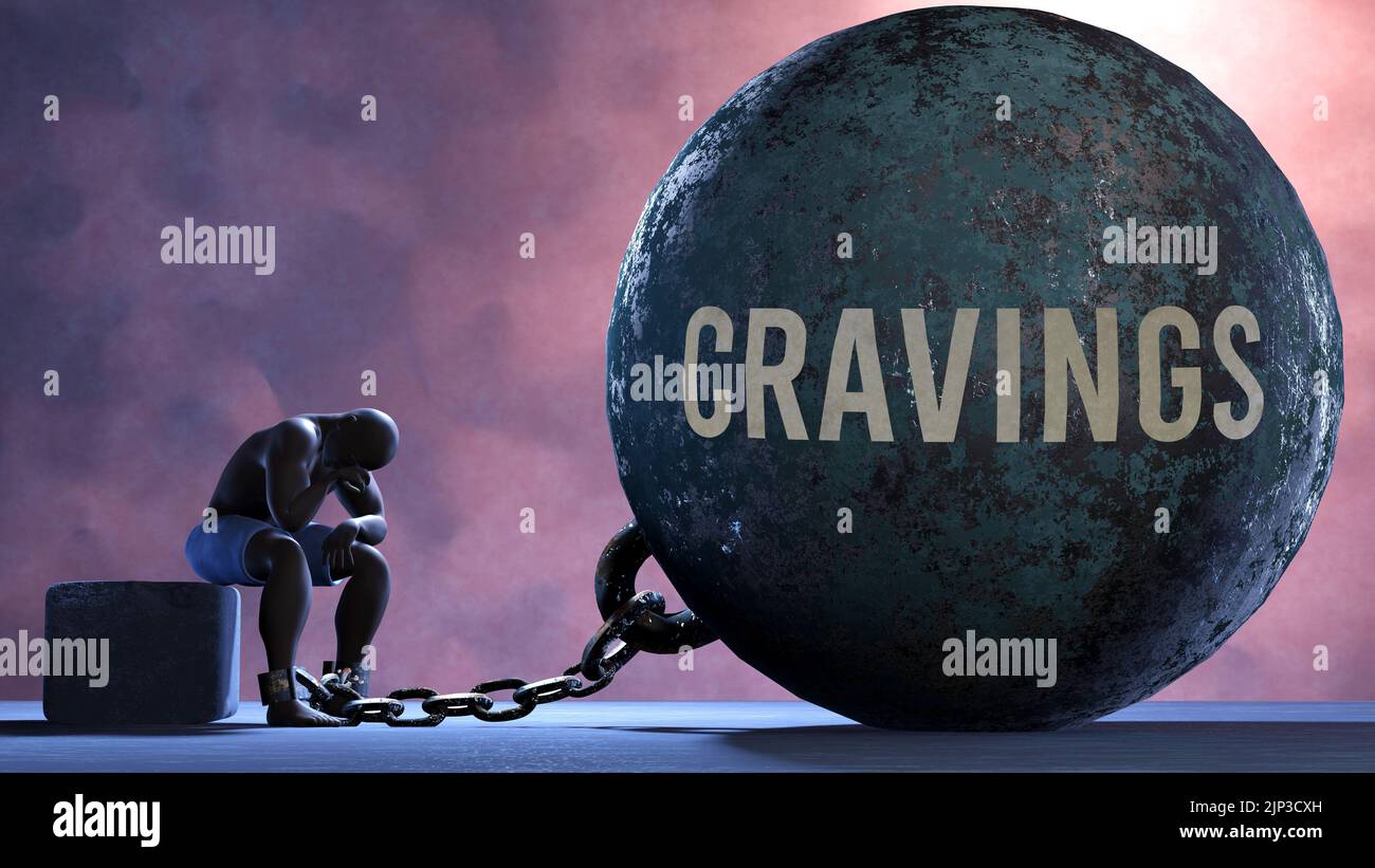 Cravings that limits life and make suffer, imprisoning in painful ...