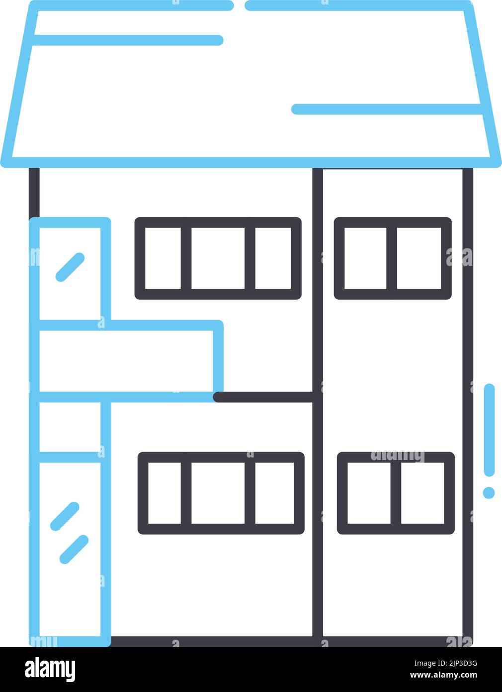 apartment line icon, outline symbol, vector illustration, concept sign ...