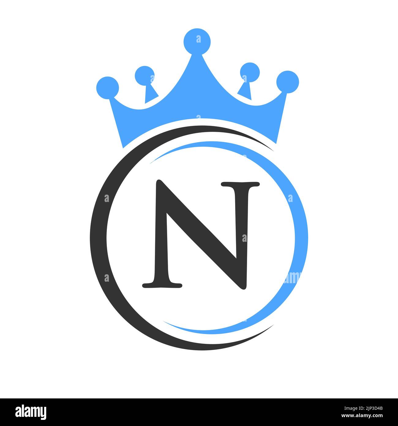Letter N Elegant Crown Logo Template. Royal Crown Logotype Luxury Sign ...