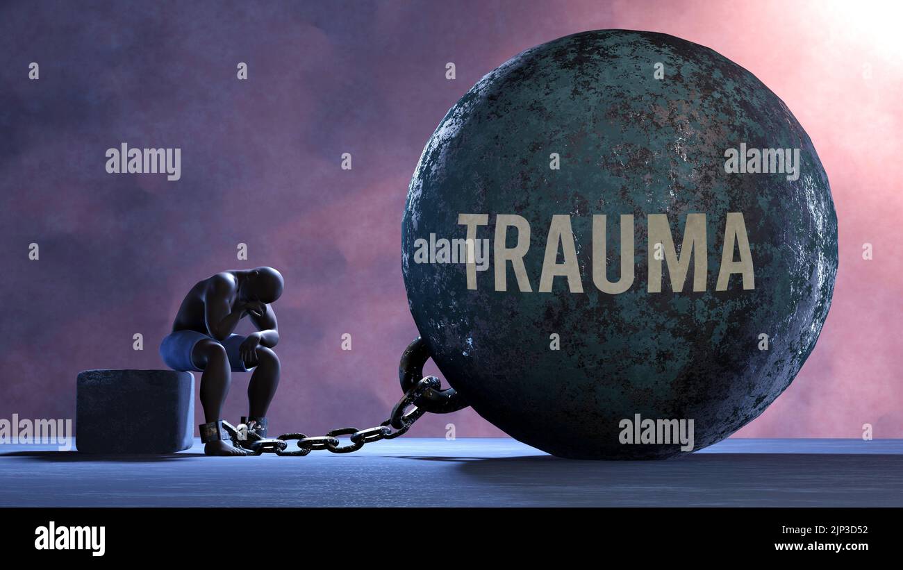 Trauma that limits life and make suffer, imprisoning in painful ...