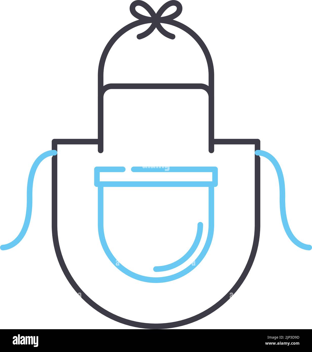 apron line icon, outline symbol, vector illustration, concept sign ...