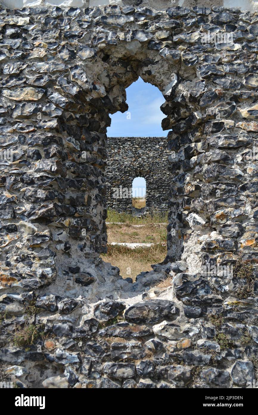 The oval opening on stone wall of Neptune's Tower historical landmark ...