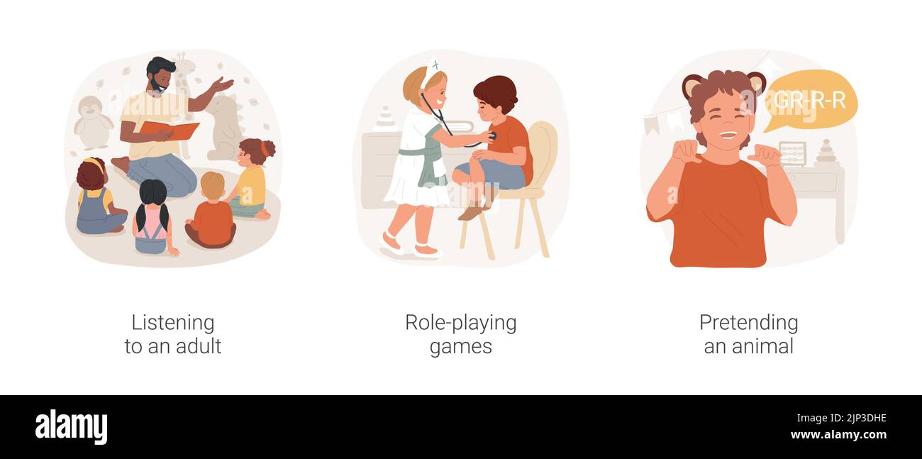 Behavior therapy in autism daycare isolated cartoon vector illustration ...