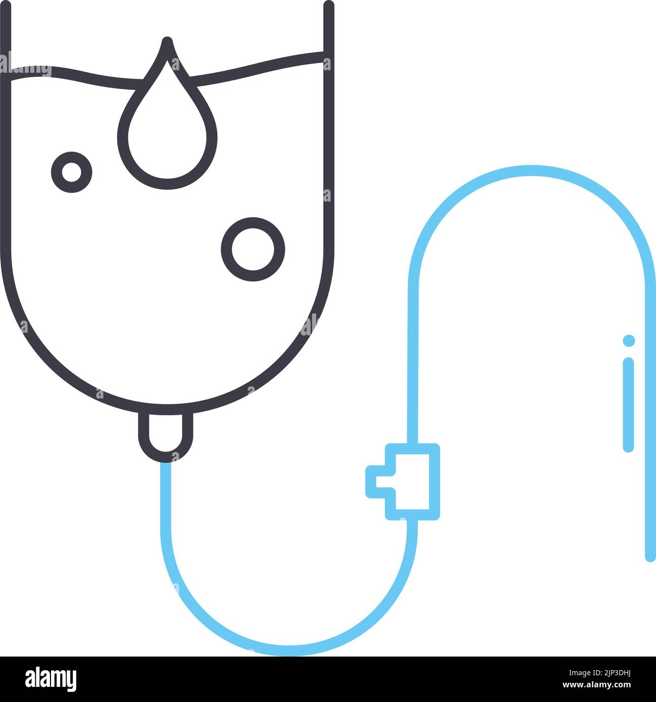 blood transfusion line icon, outline symbol, vector illustration ...