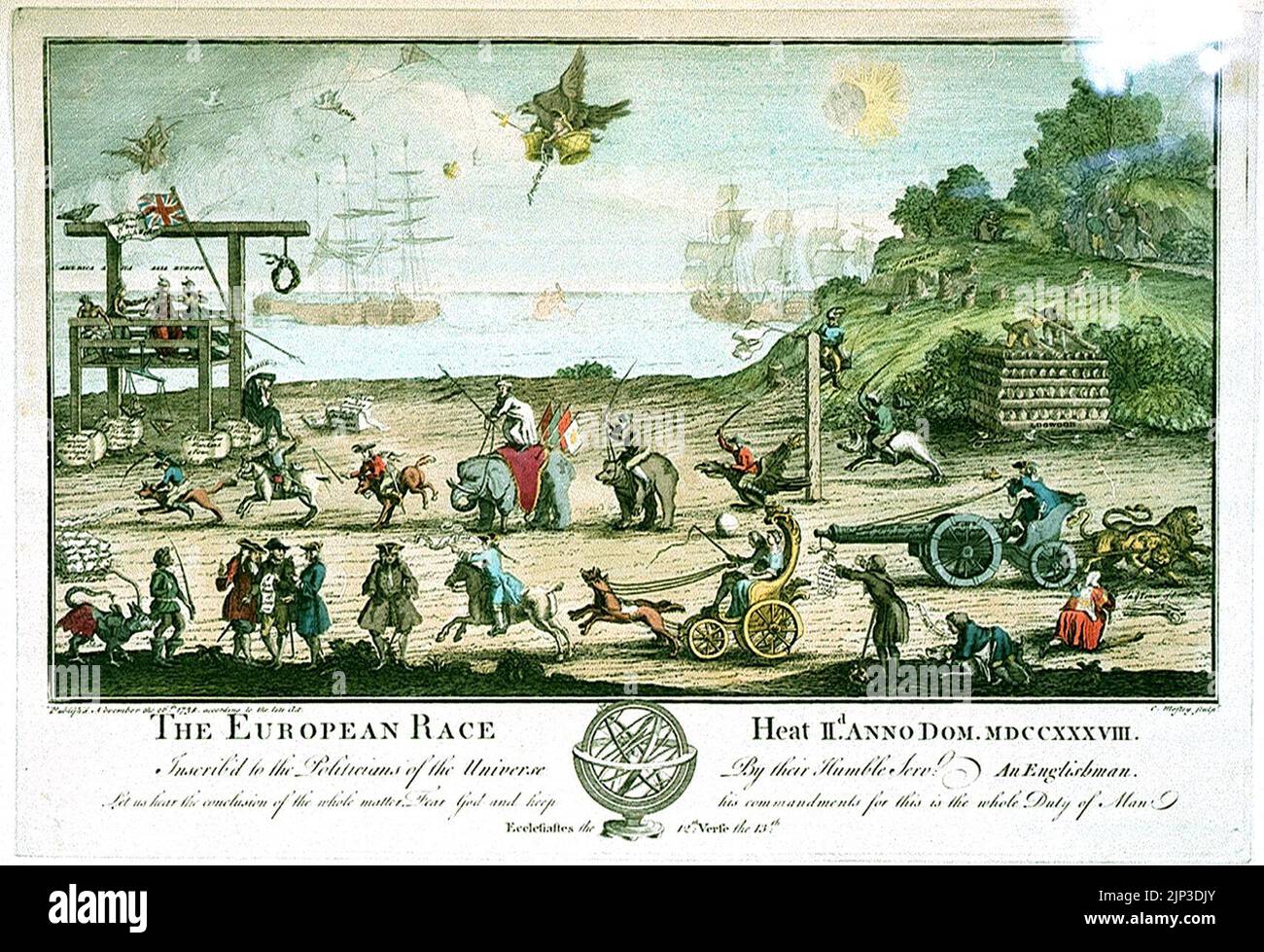 The European Race. Heat IId Anno Dom. MDCCXXXVIII (caricature Stock ...
