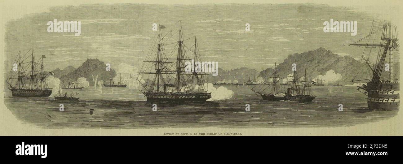 The Euryalus, with Sir A. Kuper's flag, the War in Japan - ILN 1864 ...