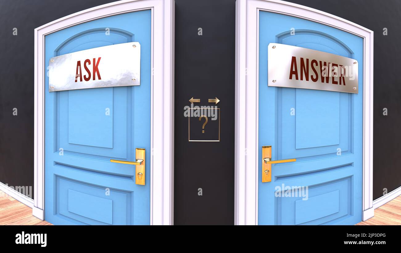 Ask or Answer - a choice. Two options to choose from represented by ...