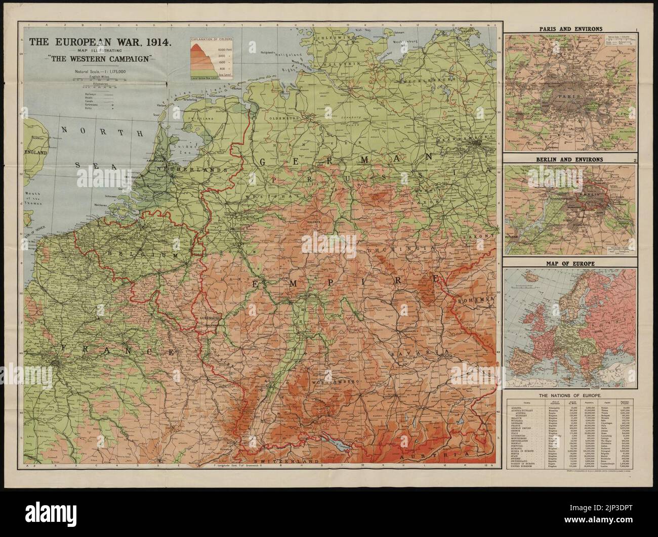The European war, 1914 map illustrating the Western campaign (5008291 ...