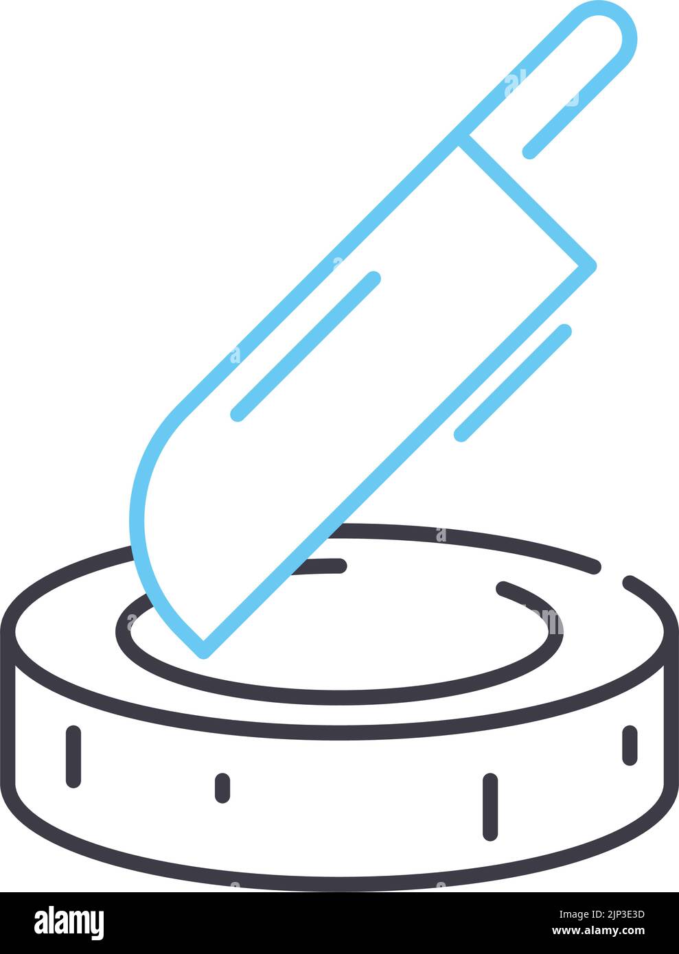 block and cleaver line icon, outline symbol, vector illustration ...