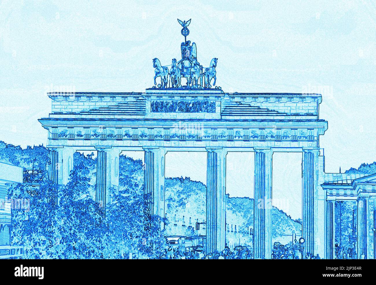 The Brandenburg gate, Berlin, Germany ( illustration Stock Photo - Alamy