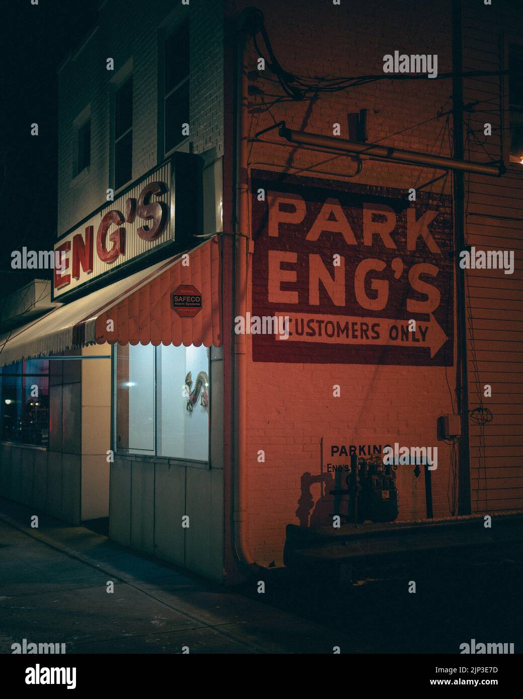 Engs Restaurant at night, Kingston, New York Stock Photo - Alamy