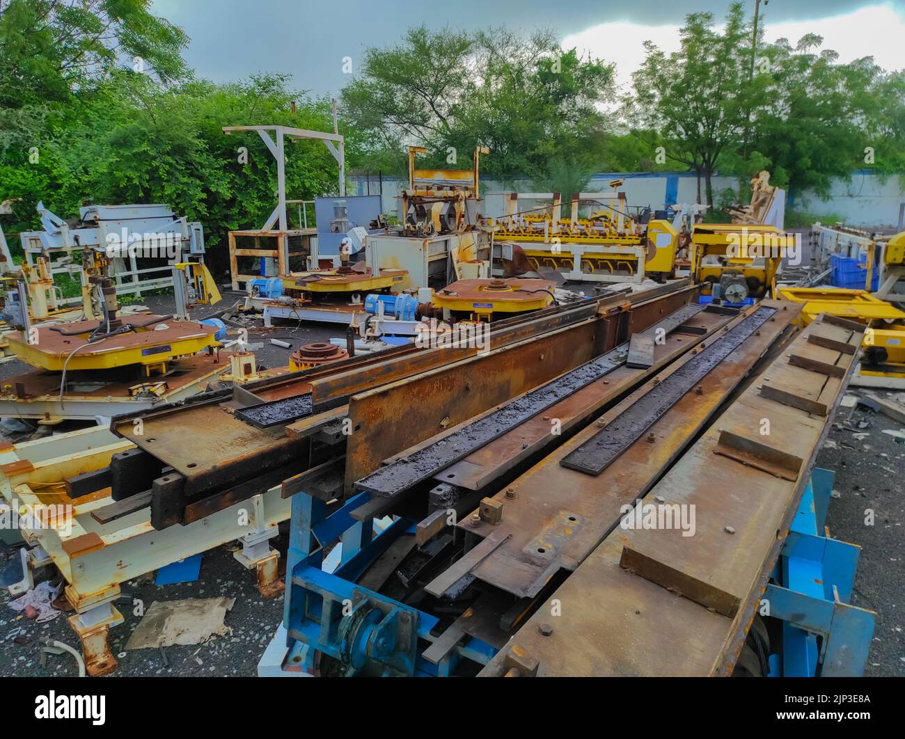 A Material Handling Trolley With Auto Parts Meterial Scrap Waster ...