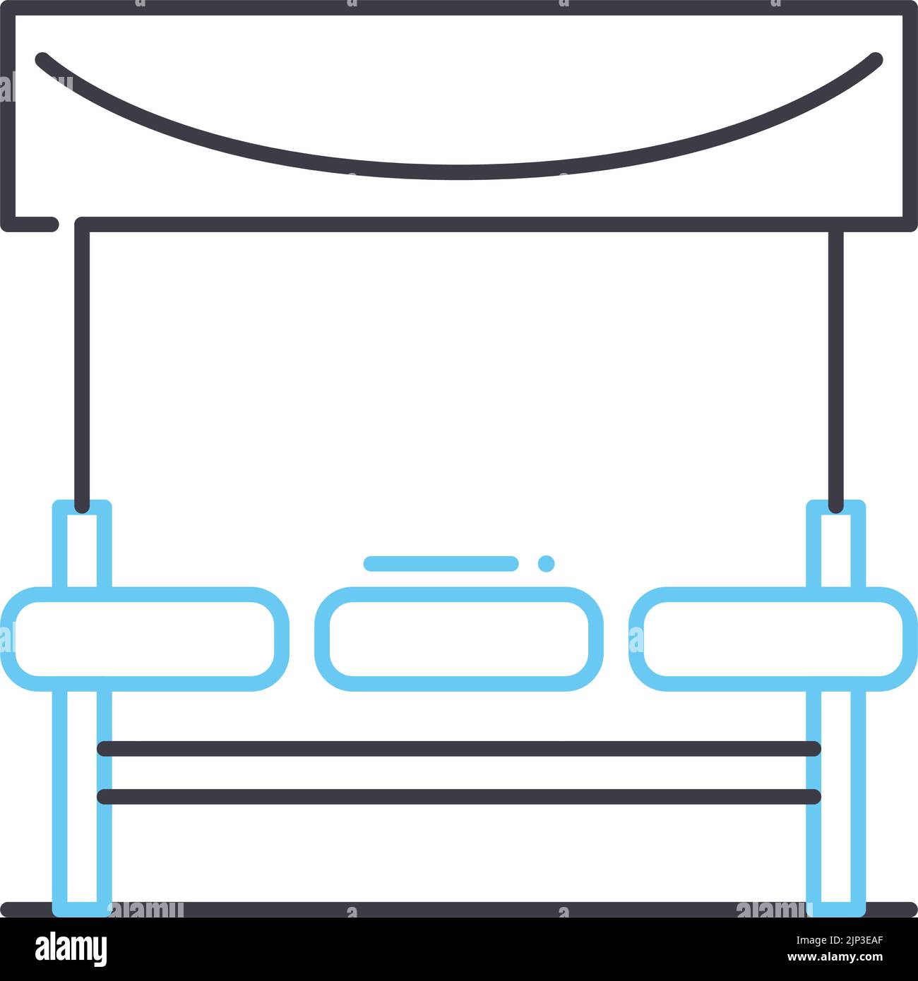 bus stop line icon, outline symbol, vector illustration, concept sign ...