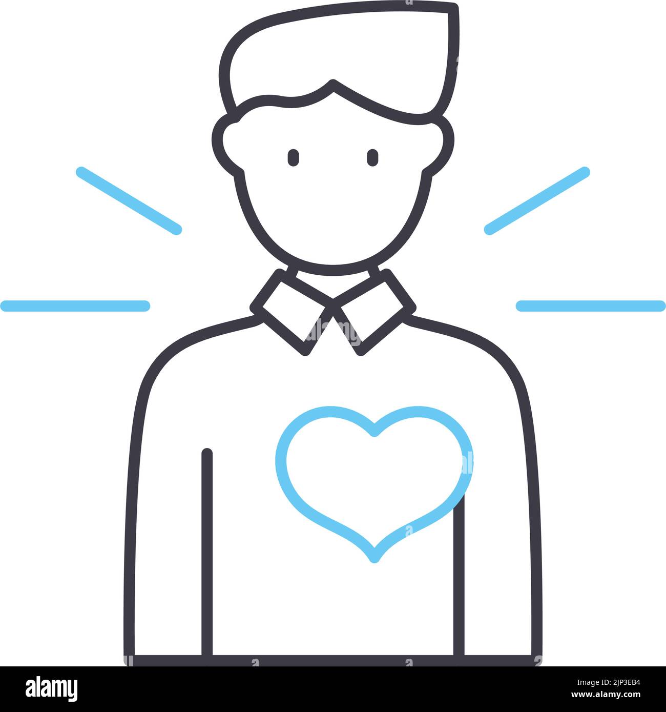 believe line icon, outline symbol, vector illustration, concept sign ...