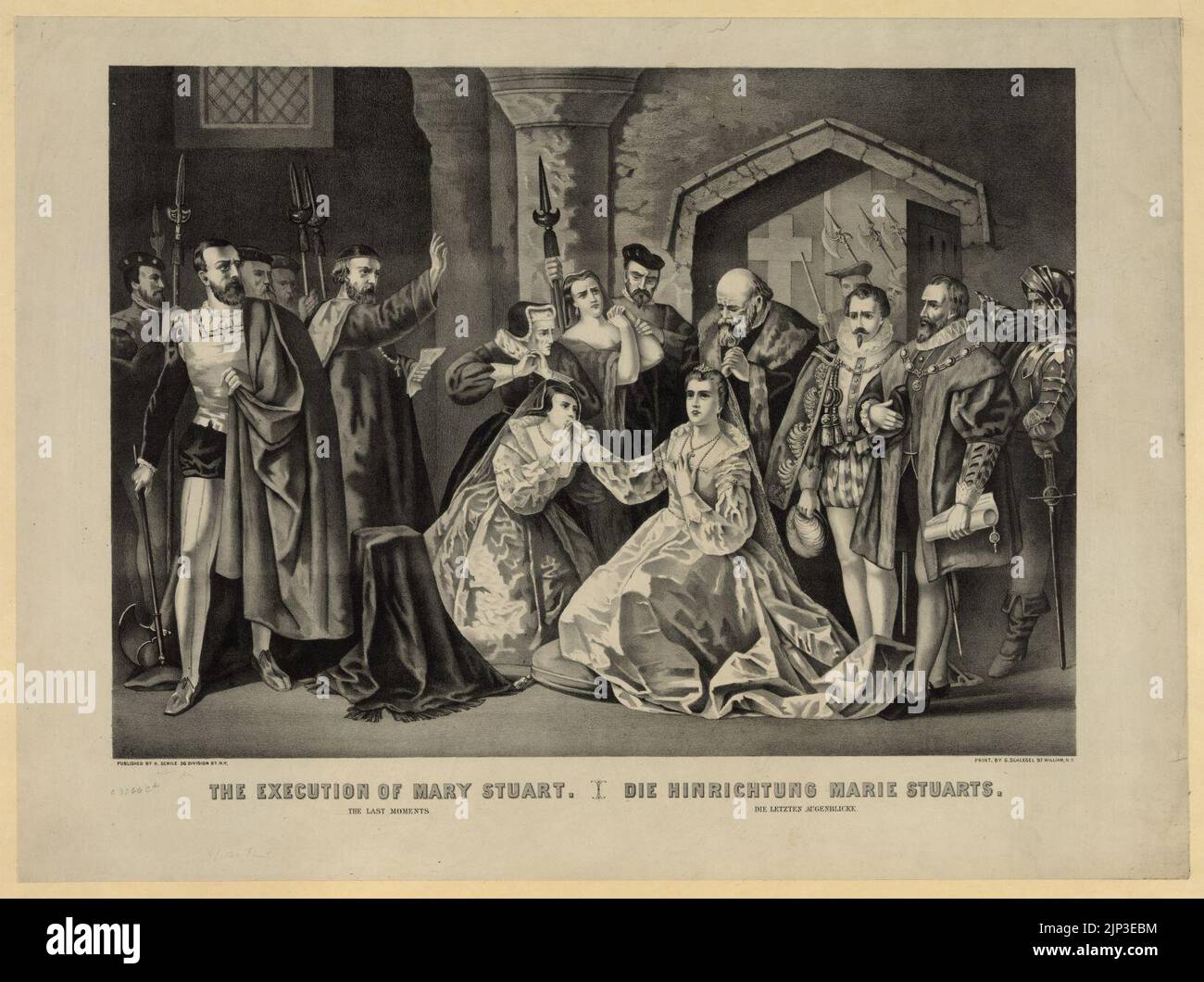 The execution of Mary Stuart. The last moments Stock Photo - Alamy