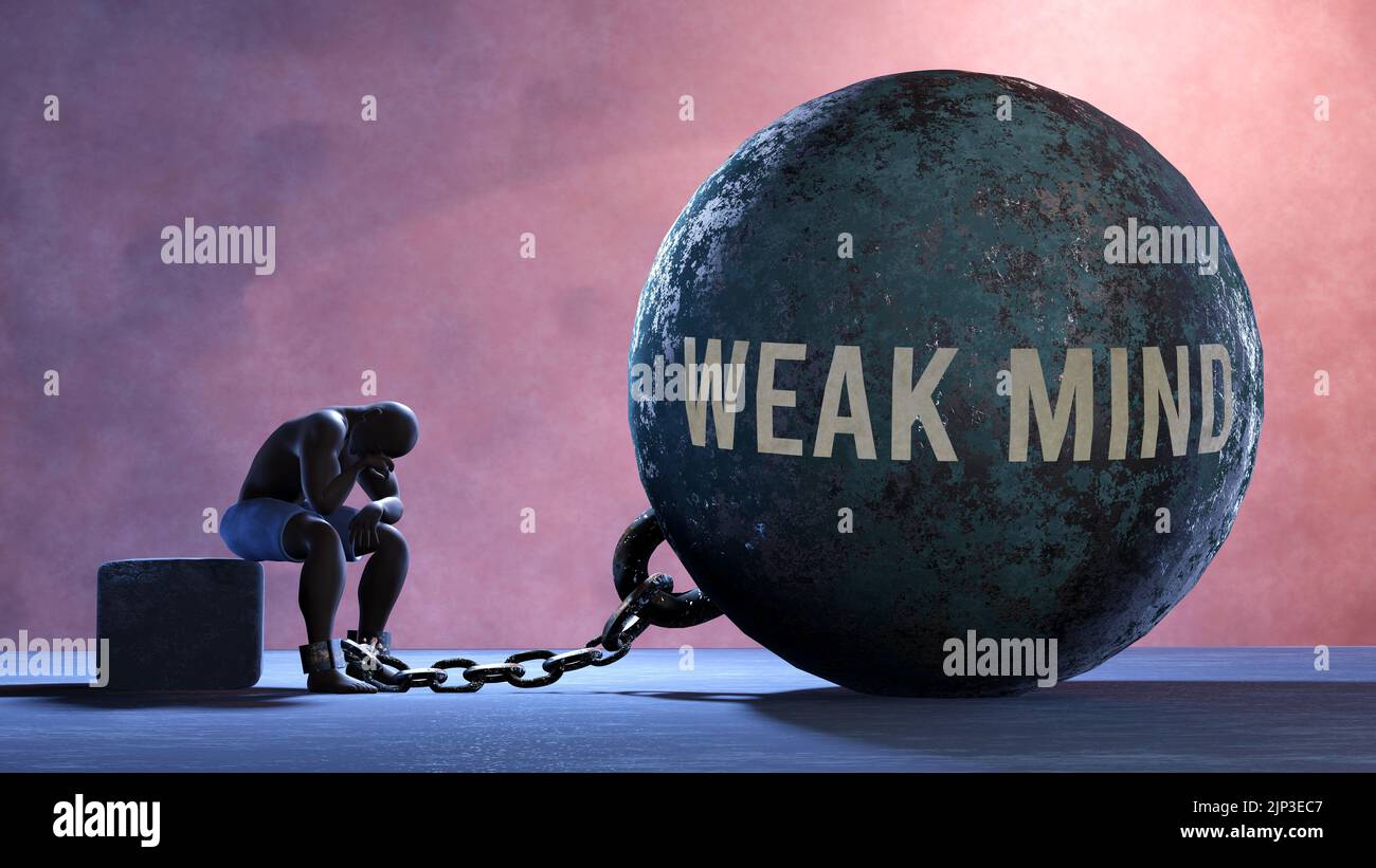Weak mind that limits life and make suffer, imprisoning in painful ...