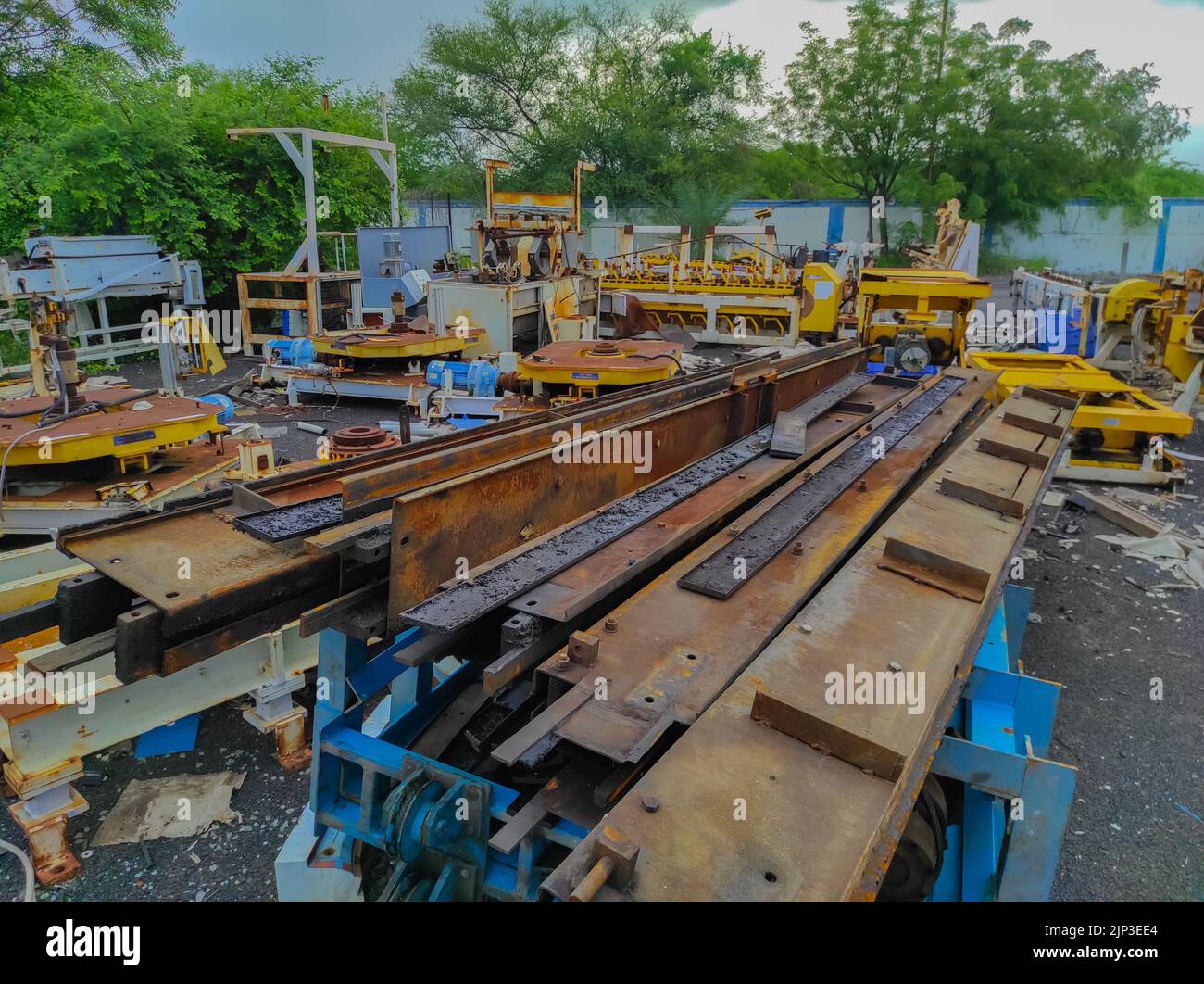 A Material Handling Trolley With Auto Parts Meterial Scrap Waster ...