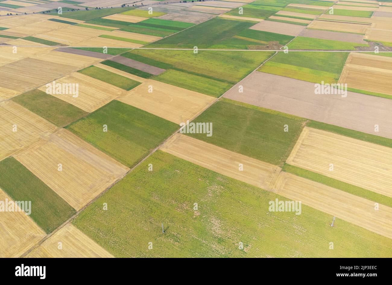 field with many cultivated plots seen from above, geometri Stock Photo ...